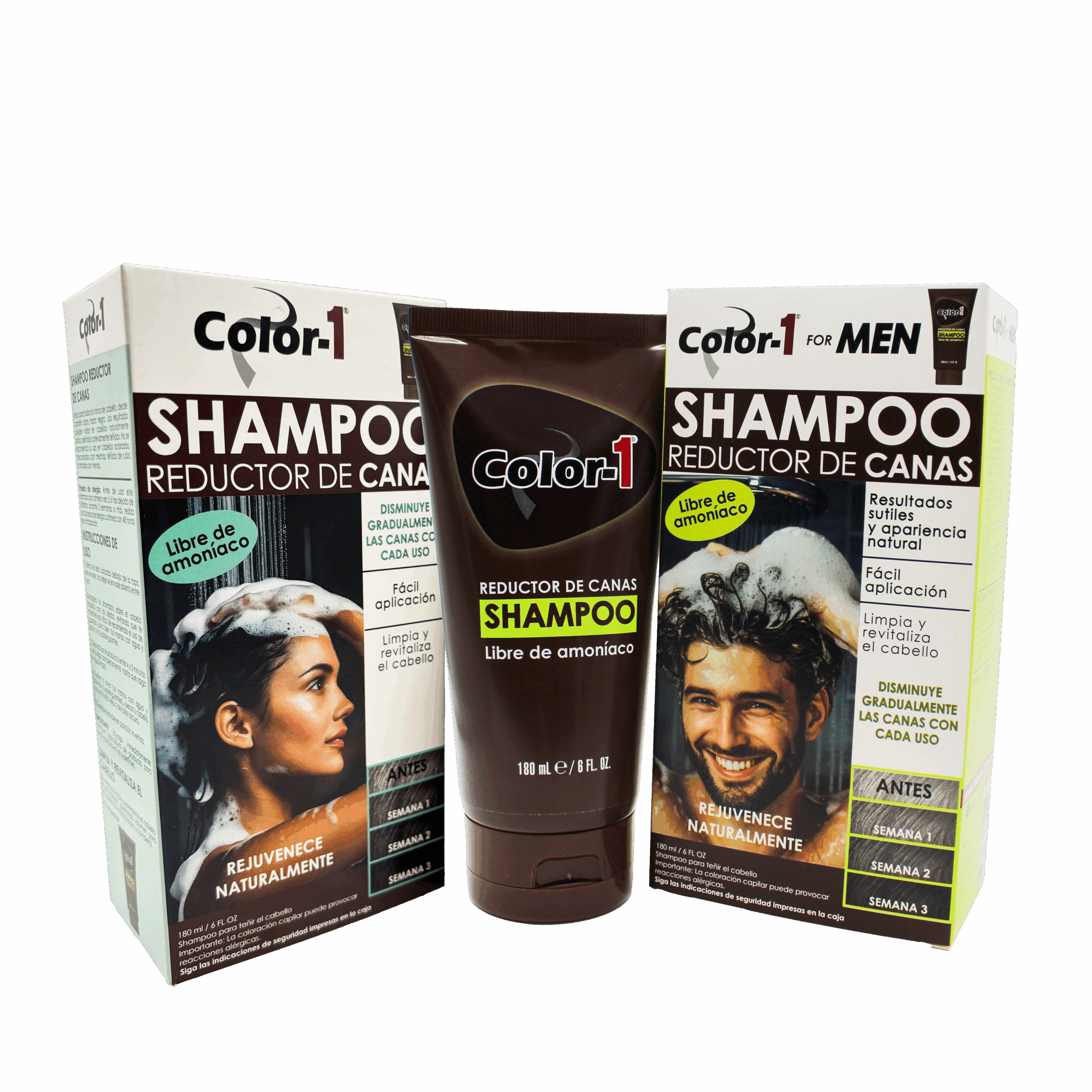 Shampoo Reductor de Canas Oscurece las canas progresivamente